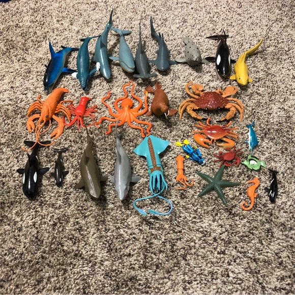 Toys | Ocean Creatures Bundle Whale Crab Shark Seal Lobster Squid Lot ...